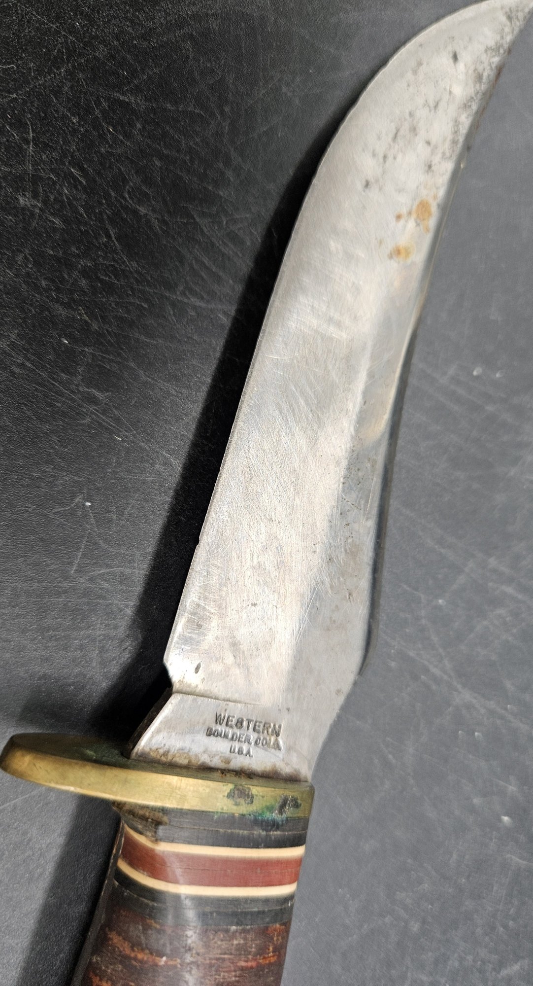 Vintage Western Boulder Colorado Knife In Leather Sheath #48923 ...