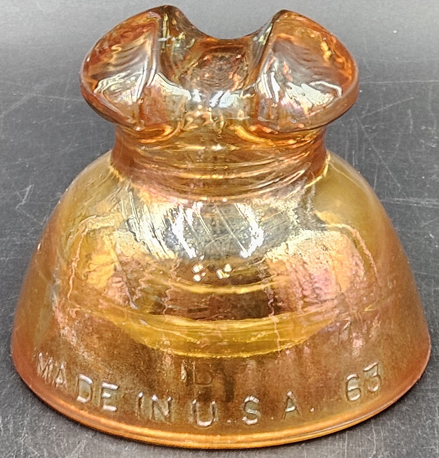 Vintage PYREX 63 Marigold Carnival Glass Insulator - (R190) H1 #53787 ...