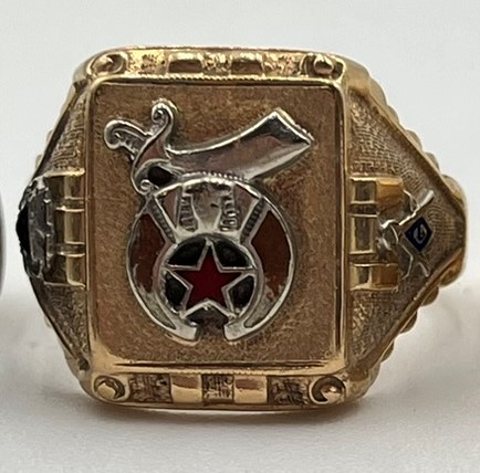 Vintage 10k Yellow Gold Shriners Ring #16795 | Auctionninja.com