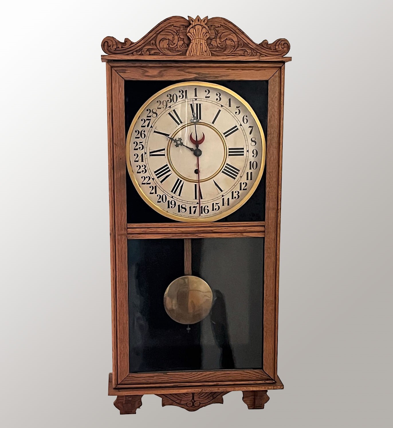 Vintage WM L. GILBERT CLOCK CO. Wood Clock - (FR) #19387 | Auctionninja.com