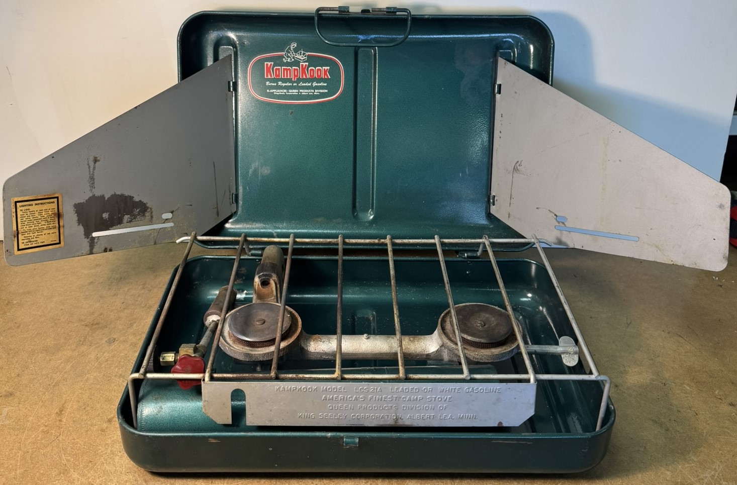 Vintage Kamp Kook Model LCS21A Gasoline Stove - (GS5) #37605 ...