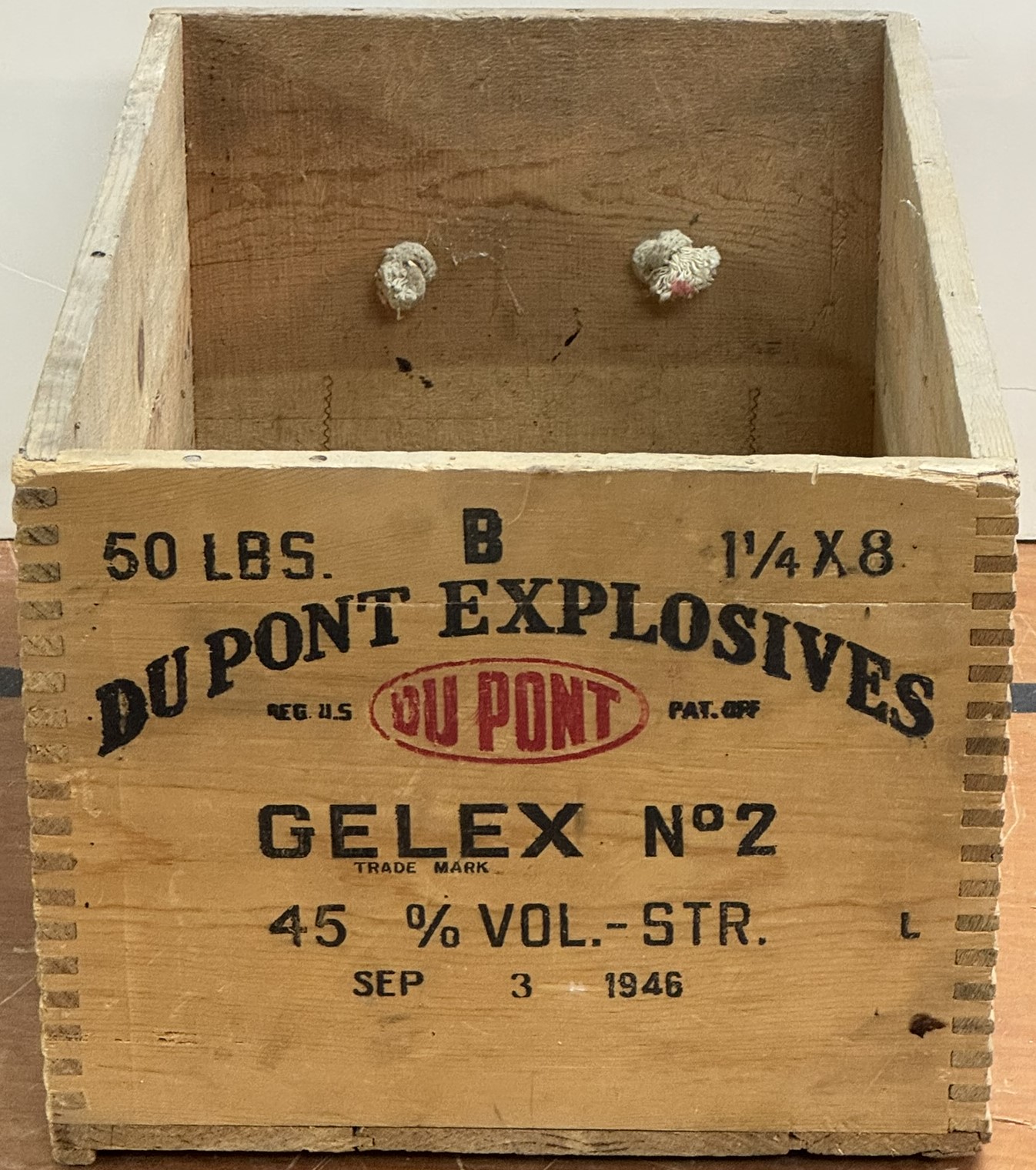Vintage Dupont Explosives Dovetailed Wood Storage Crate Sep 3, 1946 ...