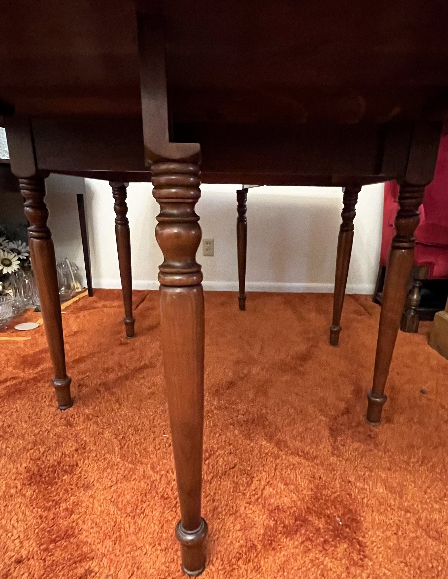 Vintage Solid Cherry By Harden Drop Leaf Wood Dining Table With Dining ...