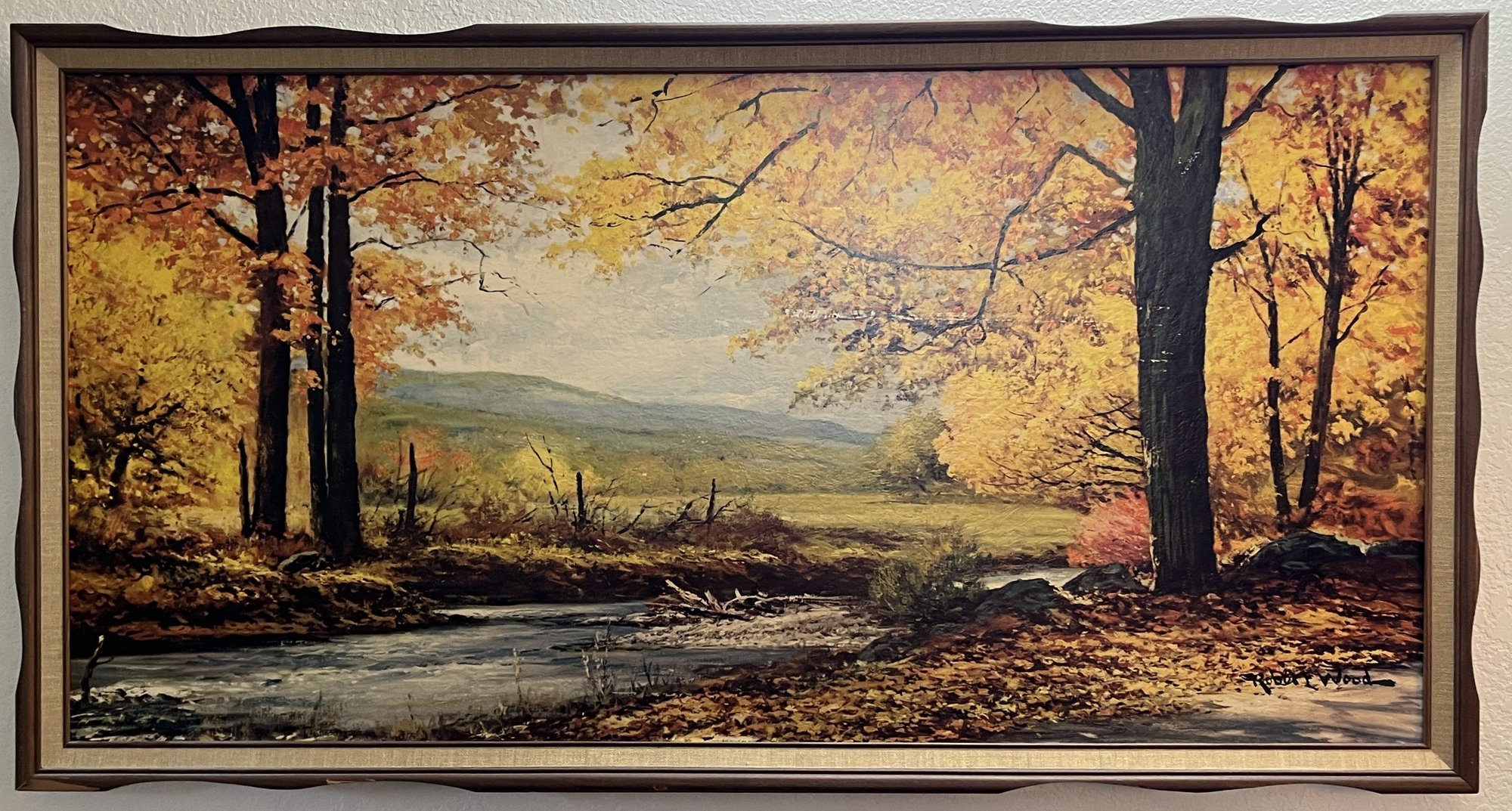 Vintage Framed Robert Wood October Gold Lithograph Wall Art - (MB ...
