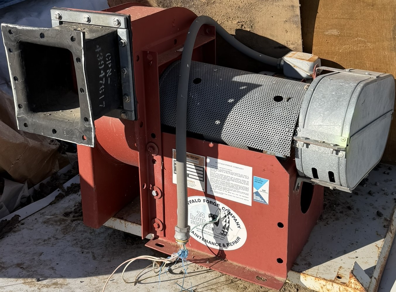 Buffalo Forge Co. Industrial Centrifugal Fan Model 17 AW - (B695) YW ...