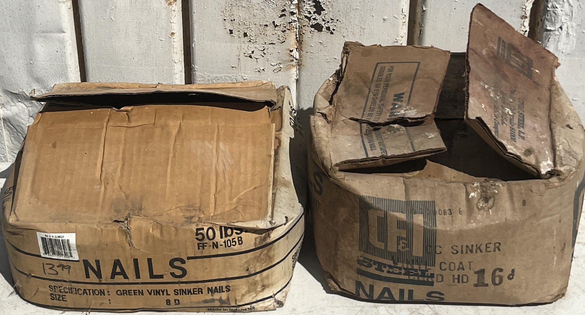 Two 50 Lb Boxes Green Vinyl Sinker Nails - (SB3) #34191 | Auctionninja.com