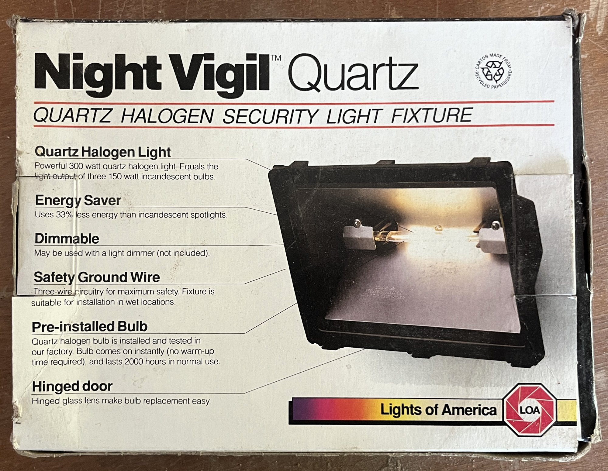 Night Vigil Quartz 300-Watt Halogen Security Light New In Box - (SB3 ...