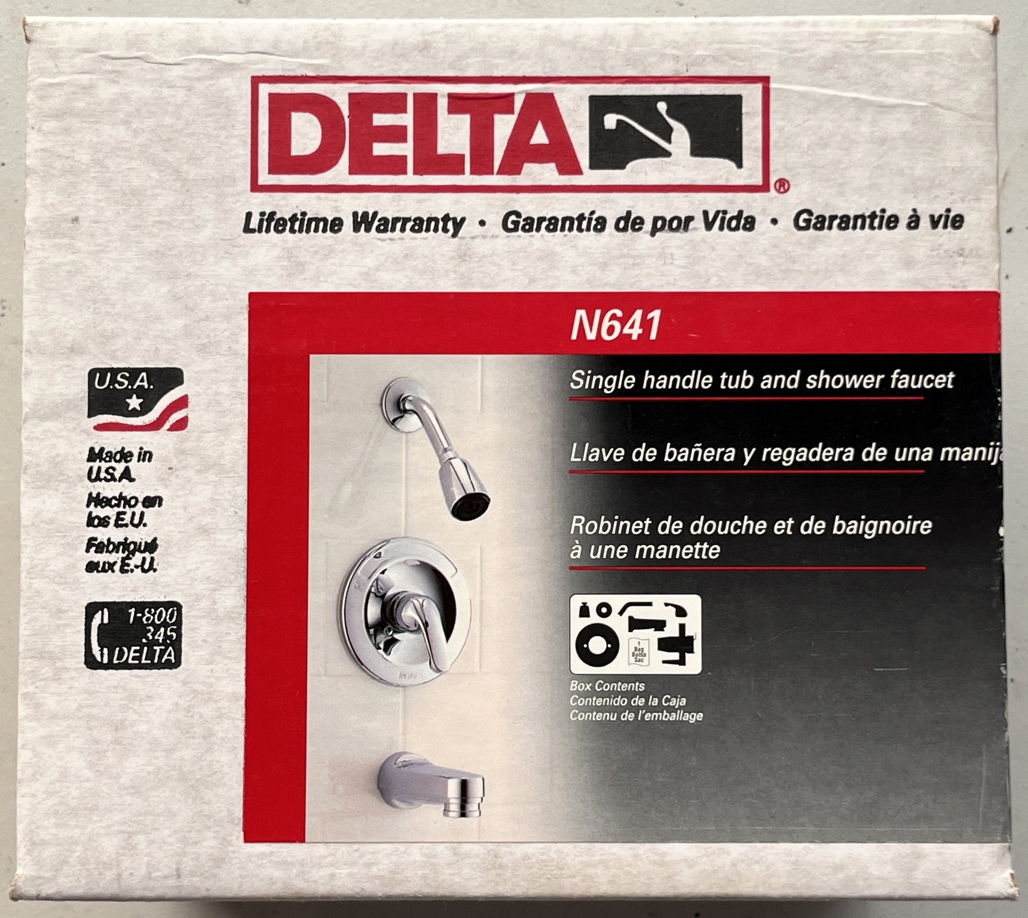 Delta Single Handle Tub & Shower Faucet N641 New In Box - (G1) #34234 ...