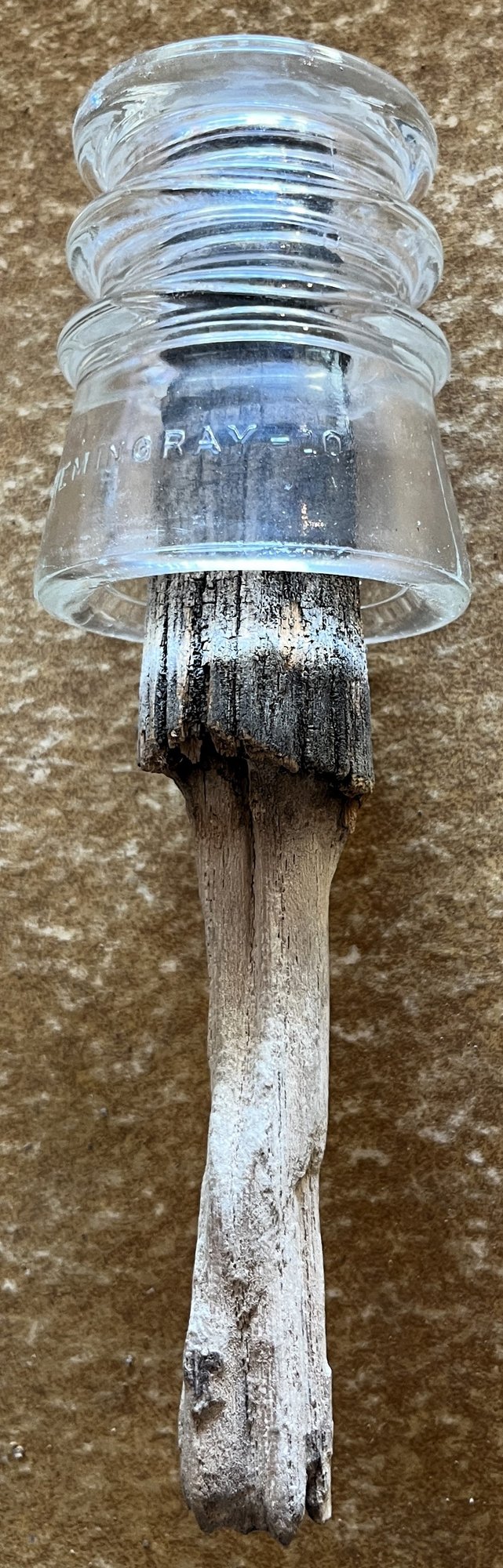 Vintage Hemingray 10 Glass Insulator With Wood Post - (G1) #34284 ...