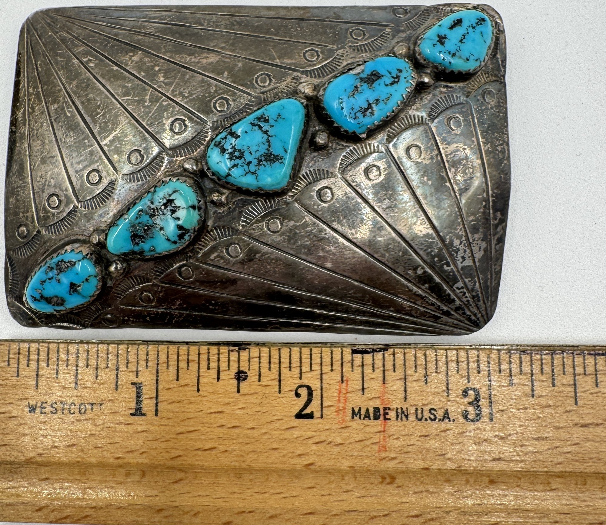 Jewelry #7 - Beautiful Silver & Vintage Turquoise Belt Buckle #40214 ...