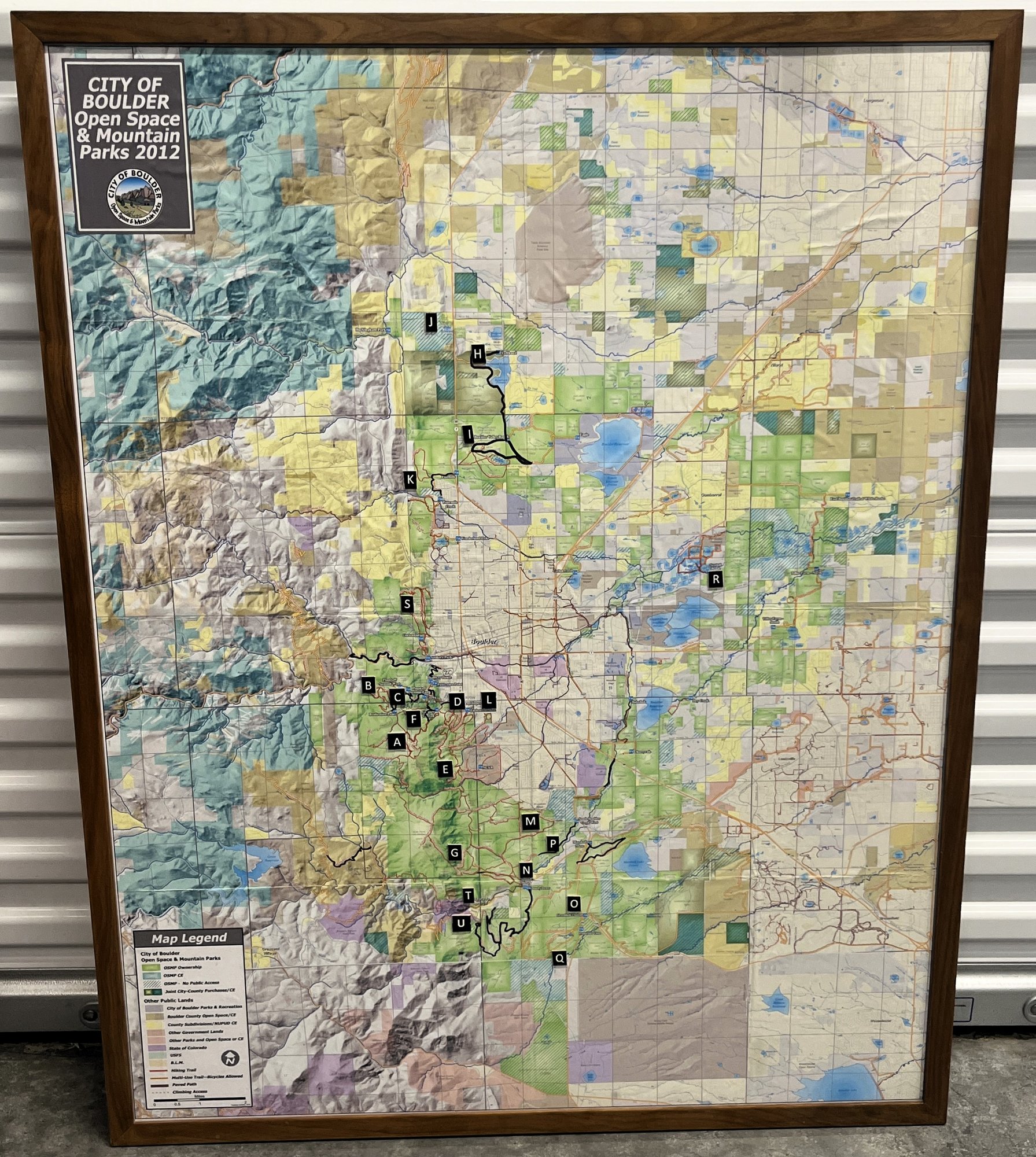 City Of Boulder Open Space & Mountain Large Framed Map #34991 ...