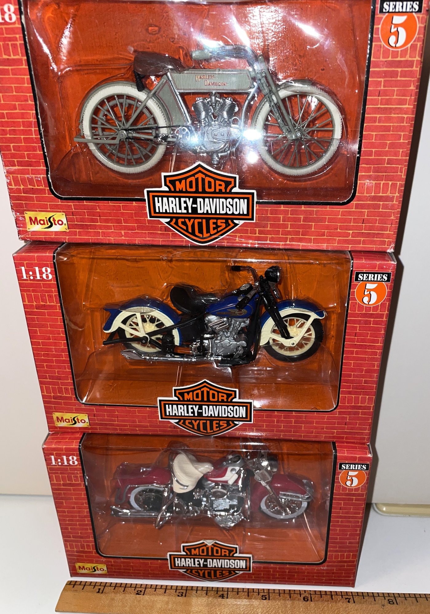 Harley Davidson Bundle, 3 Miniature Dye Cast Models 1:18 Series 5 All ...