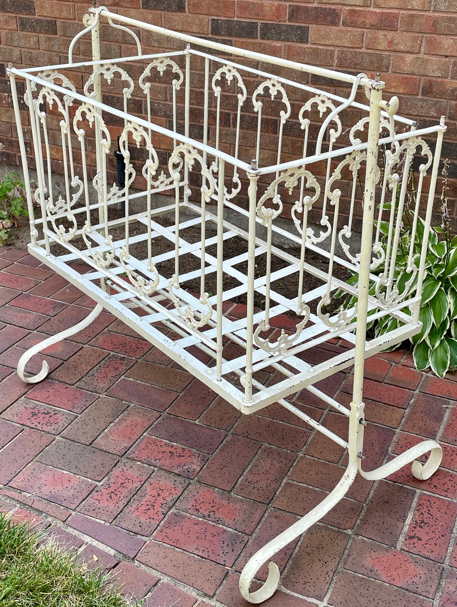 Antique Victorian Cast & Wrought Iron Rocking Baby Cradle #33554 ...