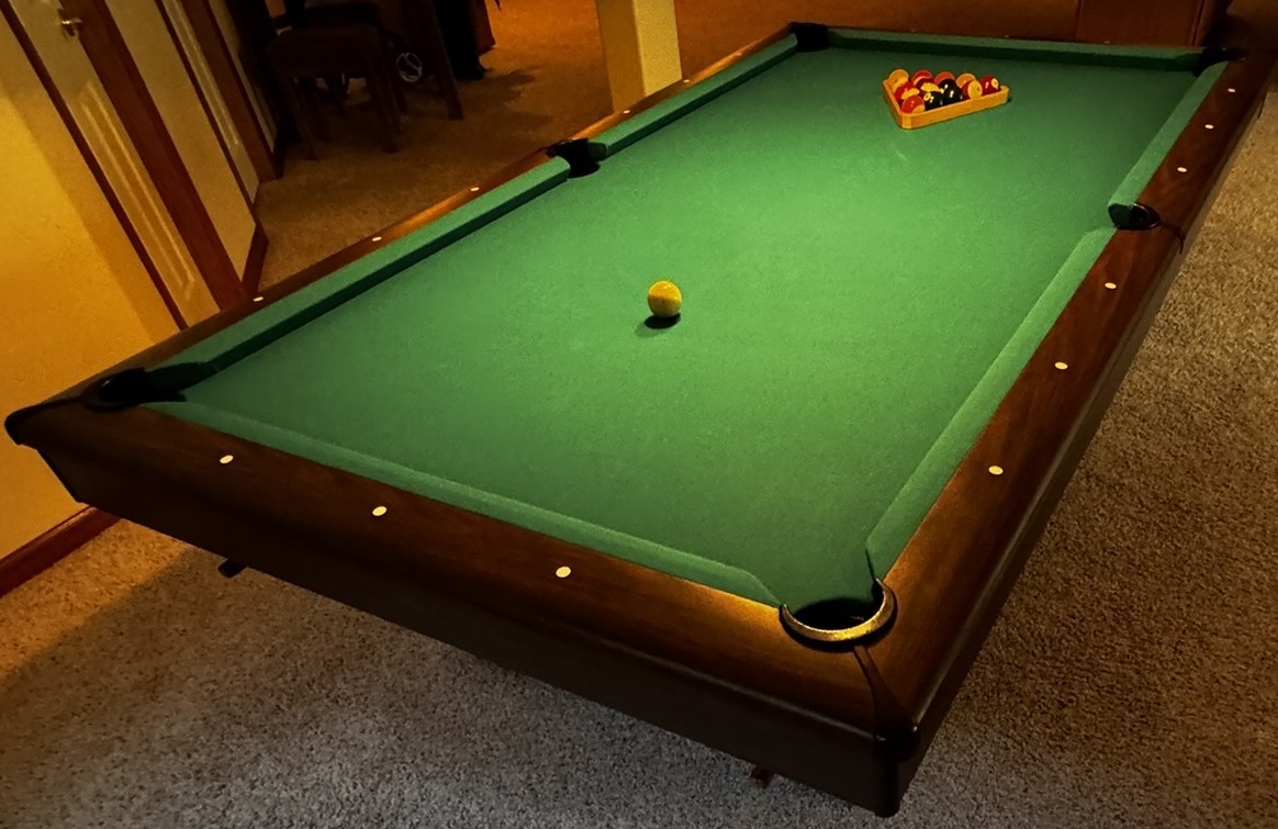 All Tech Industries Leisure Time Pool Table With 10 Pool Sticks/wall ...