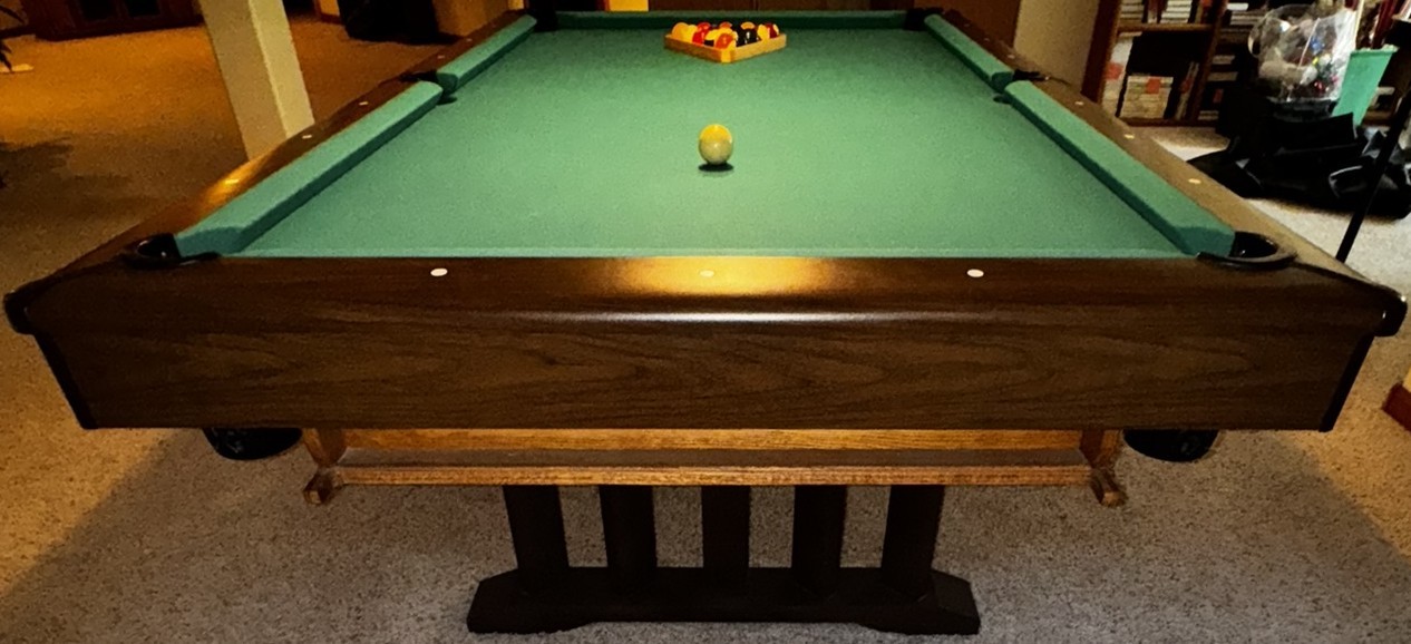 All Tech Industries Leisure Time Pool Table With 10 Pool Sticks/wall ...