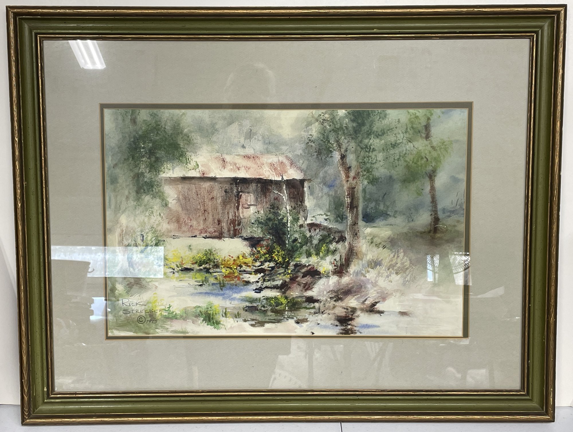 Large Painting Of Old Barn By Rick Strecker 1975 - (PAC) #35930 ...