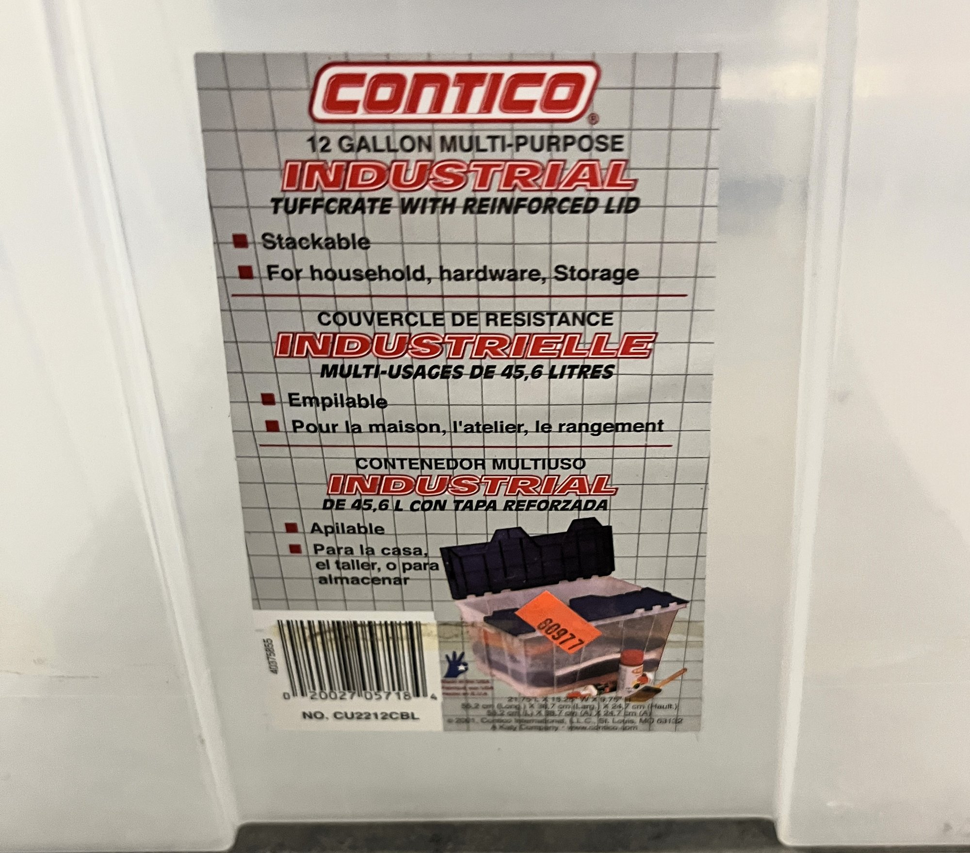 Contico 12 Gallon Multi-Purpose Tuff Crate #35048 | Auctionninja.com