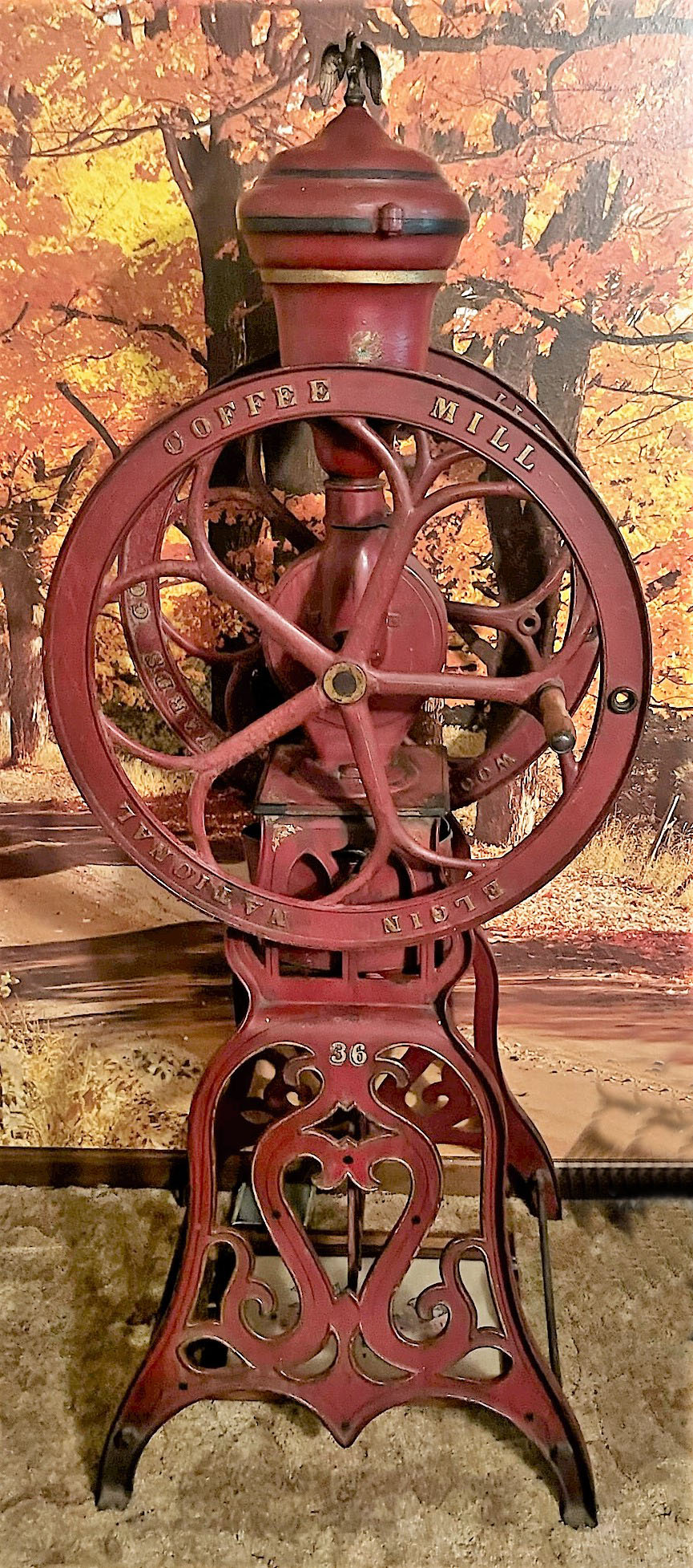 Antique Elgin National Coffee Mill Grinder Floor Model #10 - (SR) #17354 | Auctionninja.com