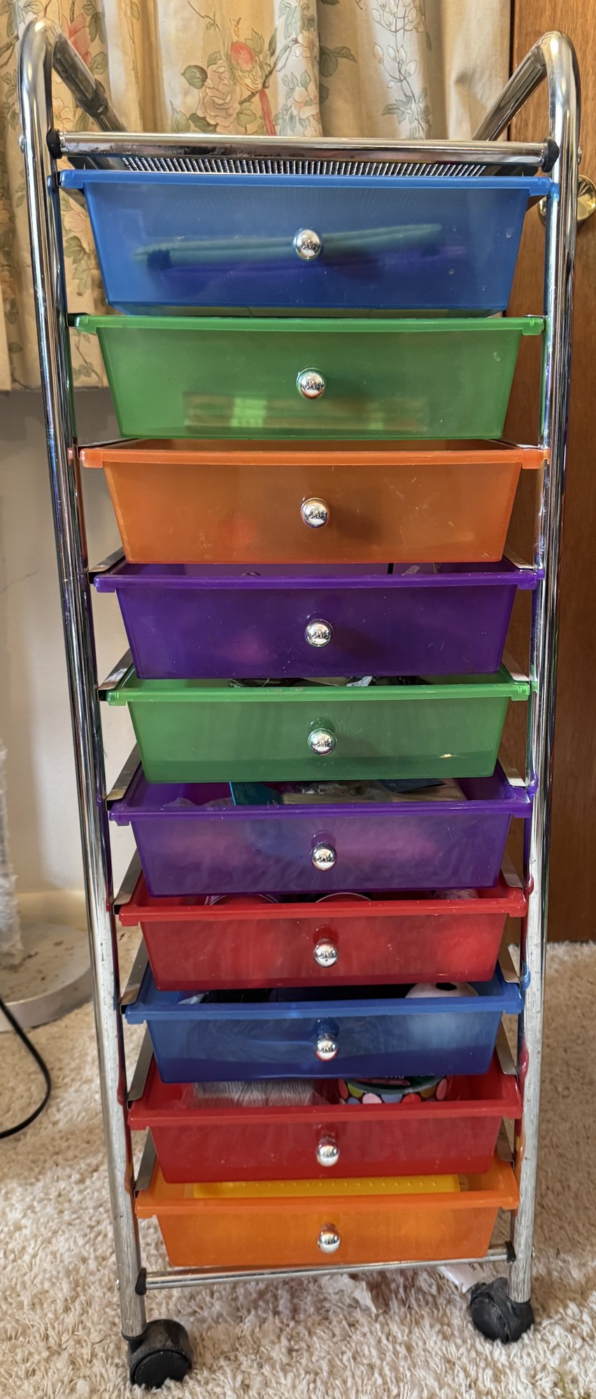 Rolling Cart With Embroidery Thread, Vintage Inspired Hardware, Ceramic ...