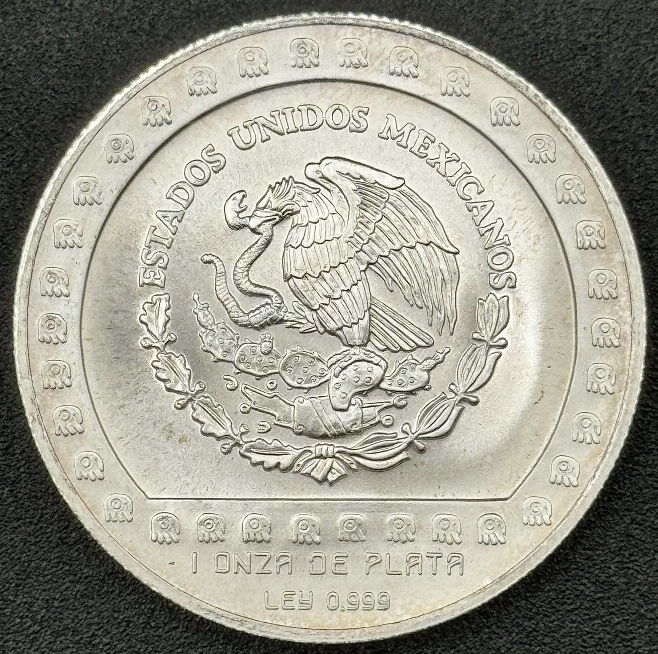 1993 Mexican 5 Nuevos Pesos Silver Coin .999 Fine Silver - (FR1) #43093 ...