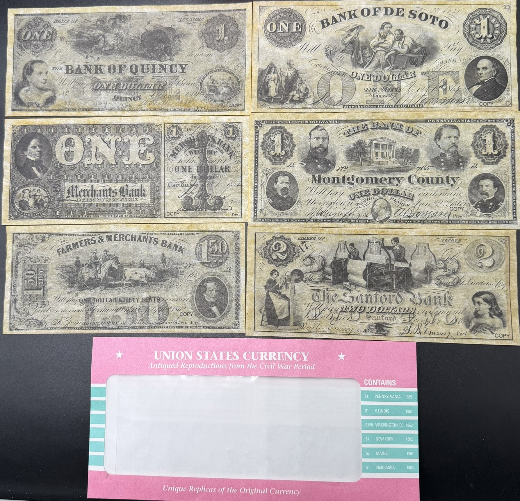 United States Antiquated Currency Reproductions From Civil War Era ...