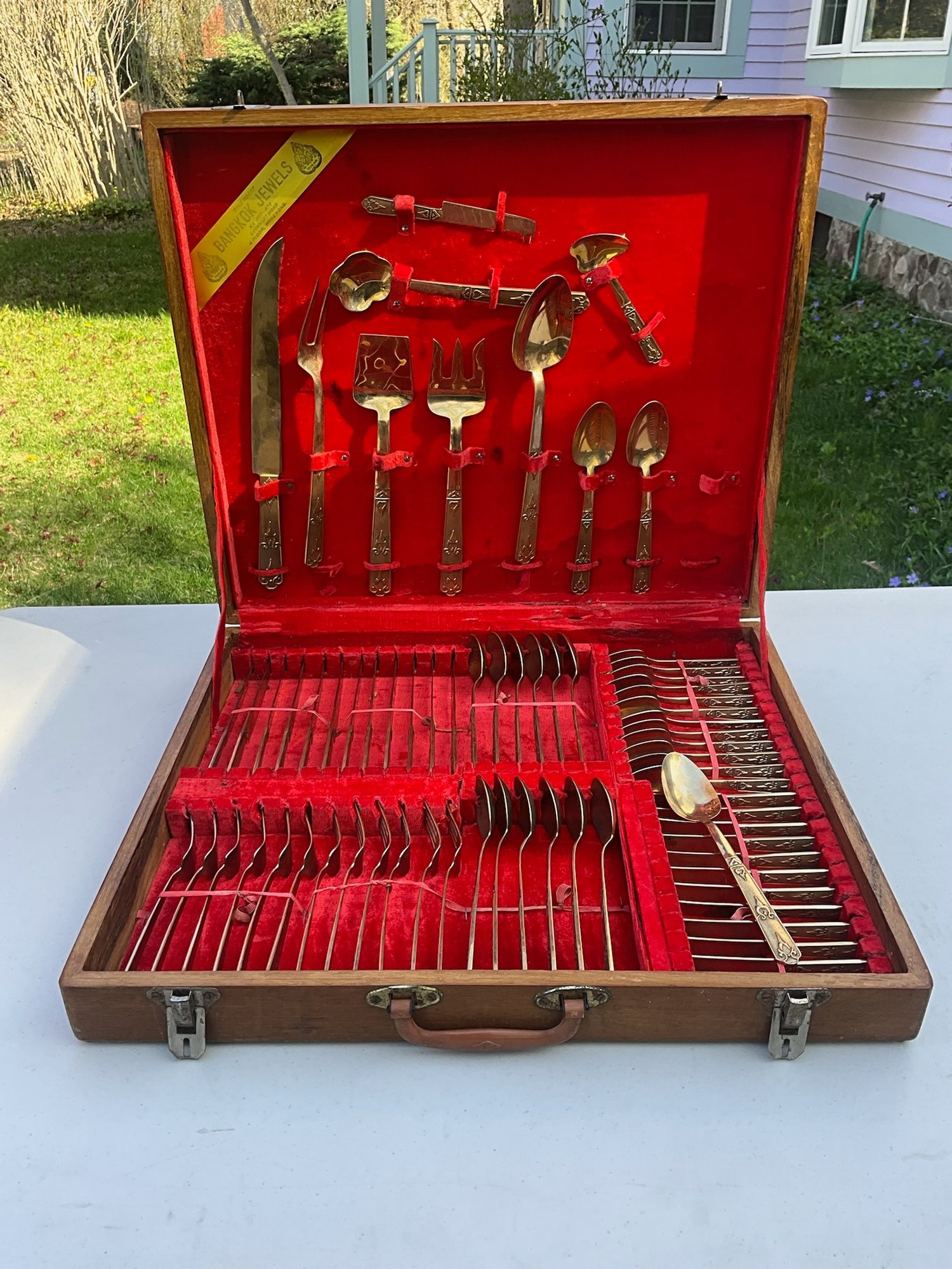 Bangkok Jewels 1960 Brass Flatware Set #34187 | Auctionninja.com