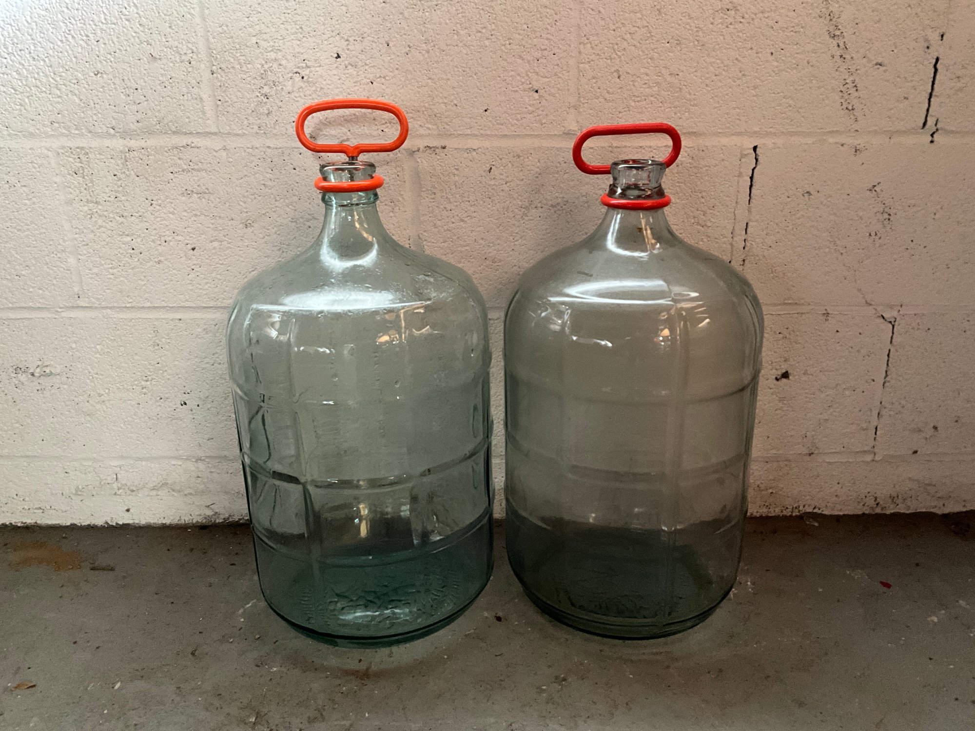 (2) Demijohn Glass 5 Gallon Bottles #32175 | Auctionninja.com