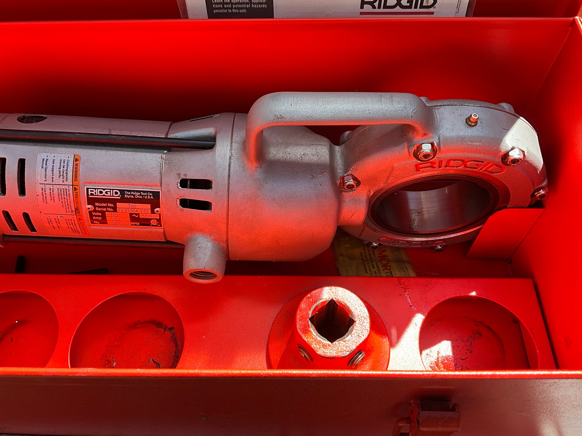 Ridgid Portable Power Drive Pipe Threader - Model No. 700 #34453 ...