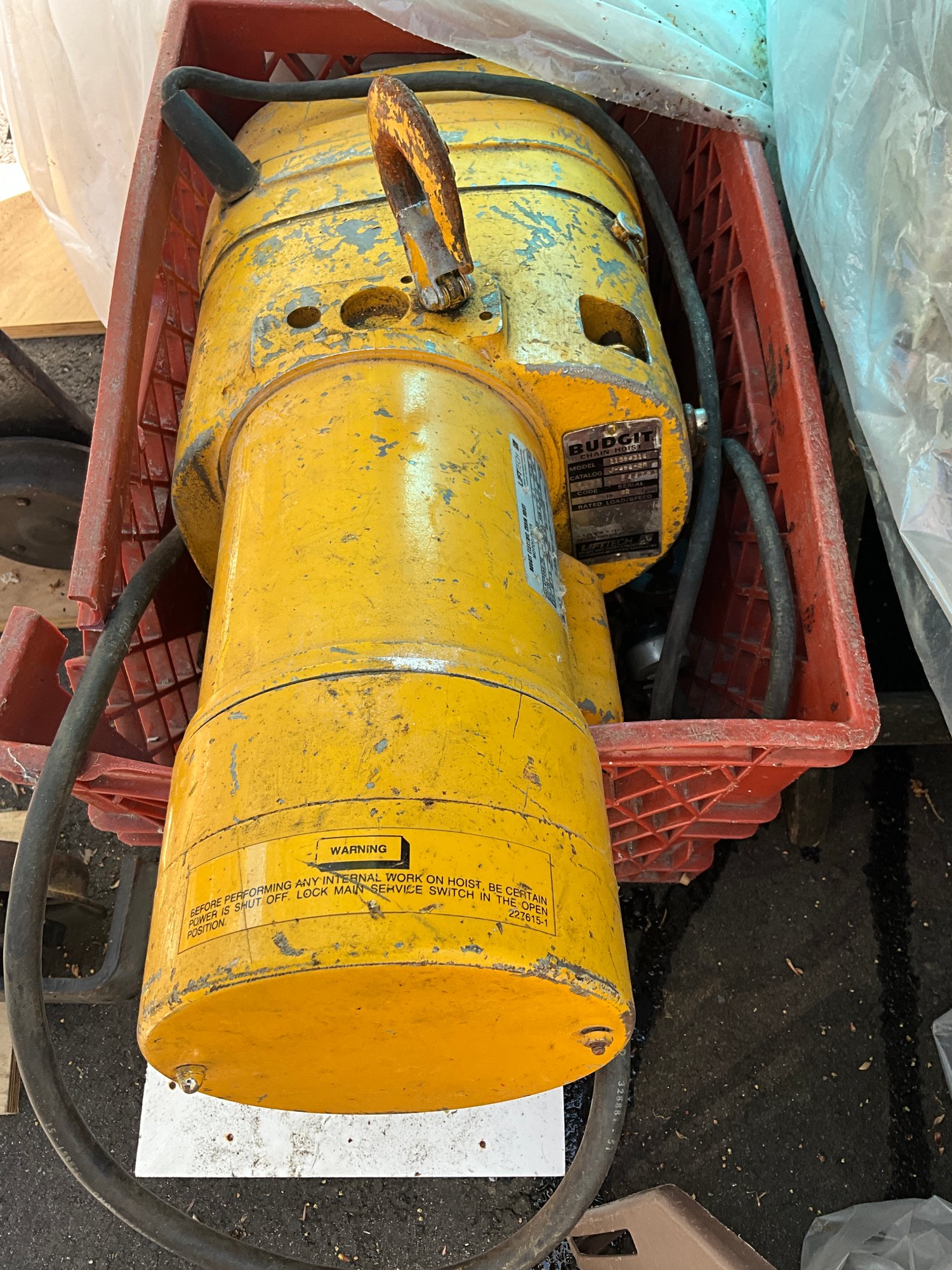 Budgit Chain Hoist - Model No. 11584316 Incl. Dollie #34455 ...