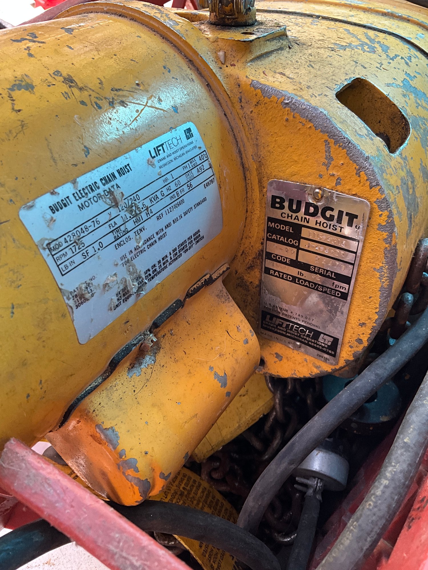 Budgit Chain Hoist - Model No. 11584316 Incl. Dollie #34455 ...