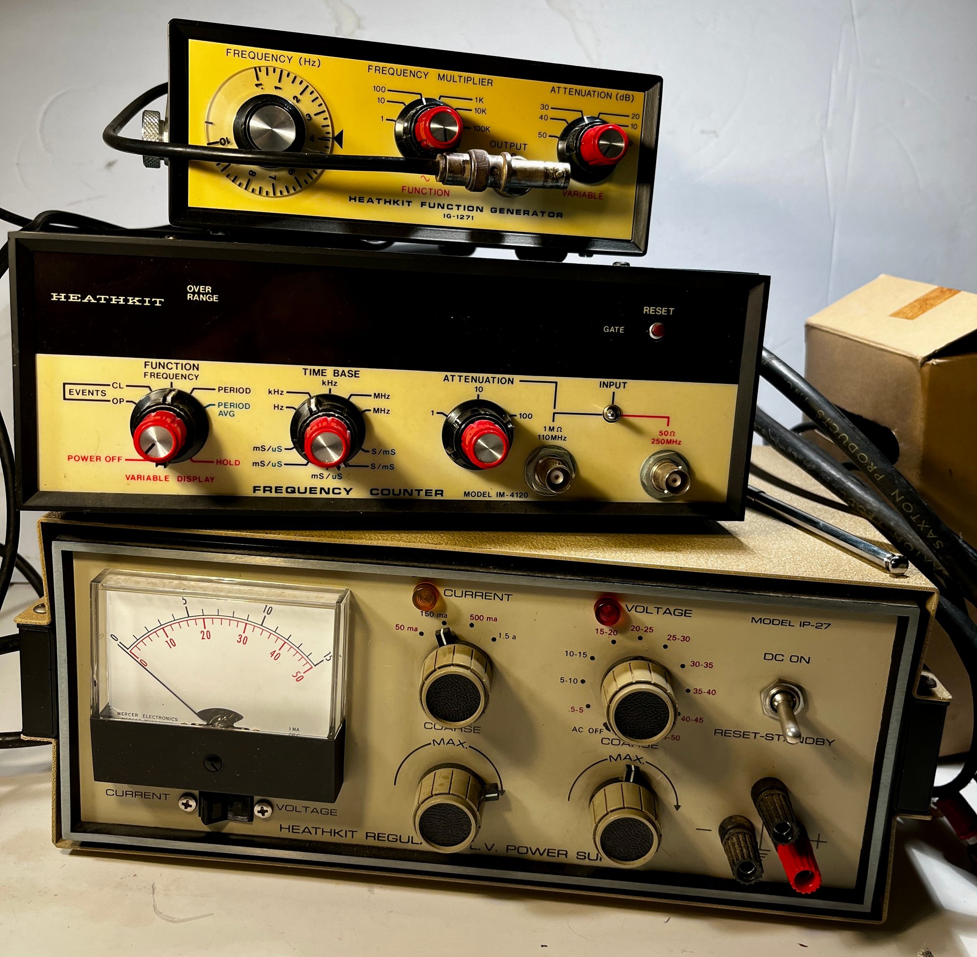 Ham Radio HealthKit Frequency Counter, Regulated Power Supply, Function Generator #2850 ...