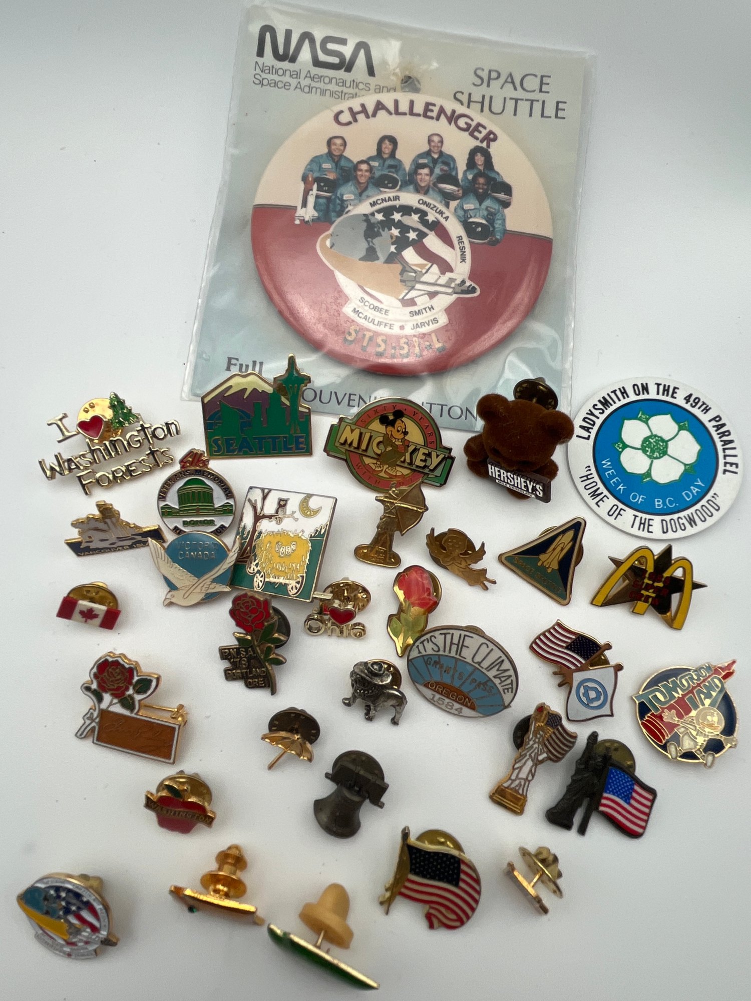 Vintage 70s-90s Pin Lot -space Shuttle Challenger-seattle #6315 ...