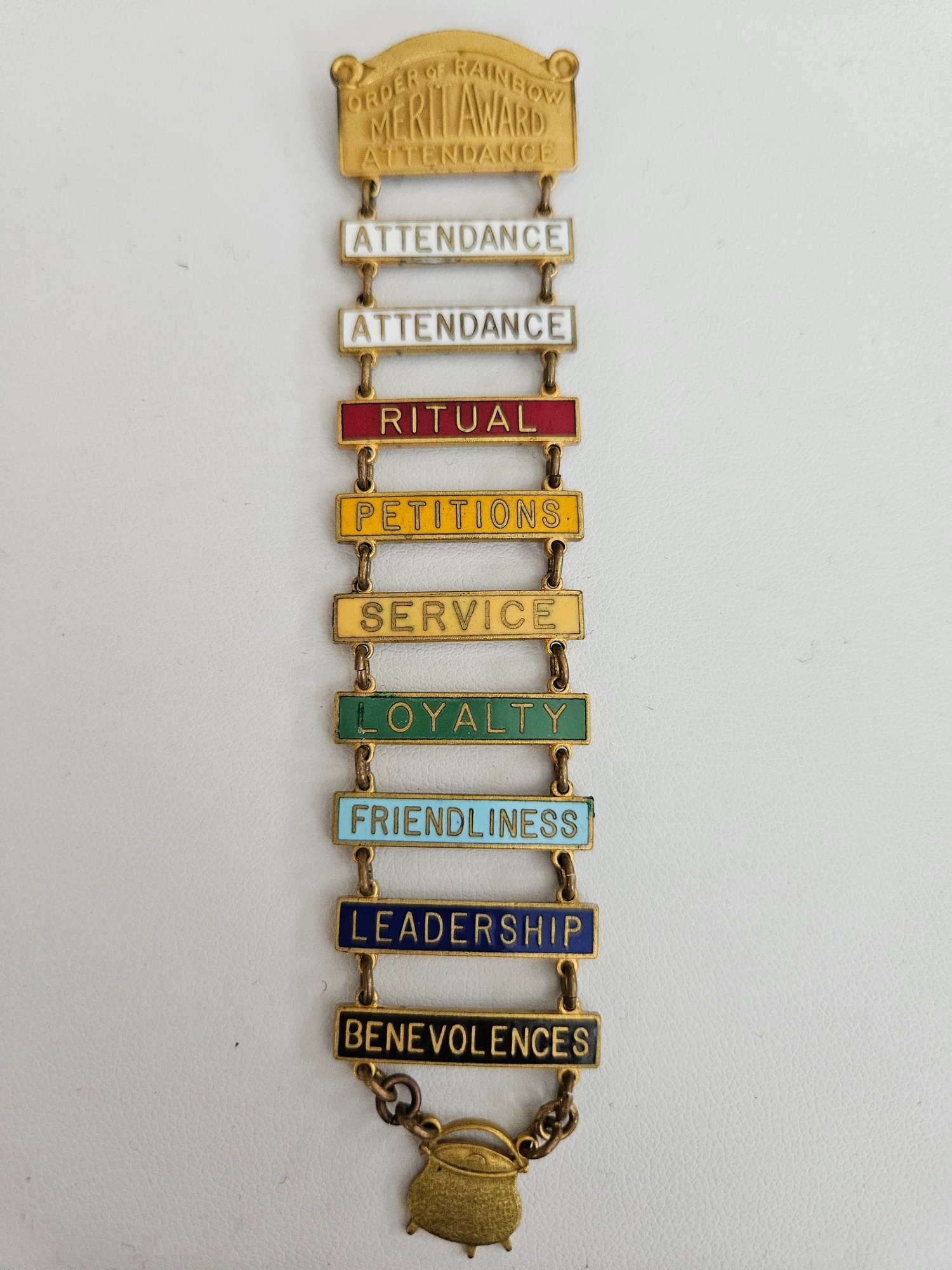 Enamel Order Of Rainbow Merit Award Attendance Badge Pin #1714 ...