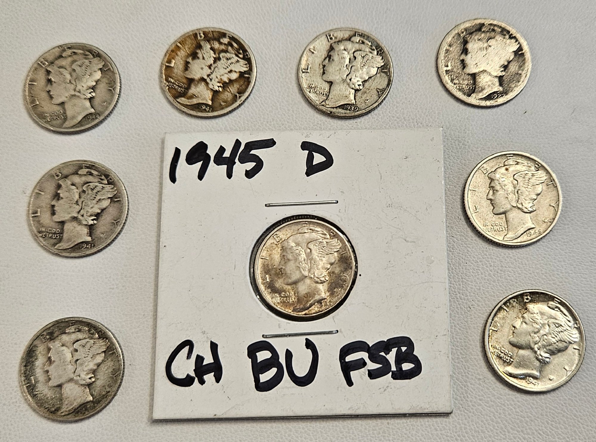 Nice Lot 9 Mercury Dime Coins, Different Dates, Different Conditions ...