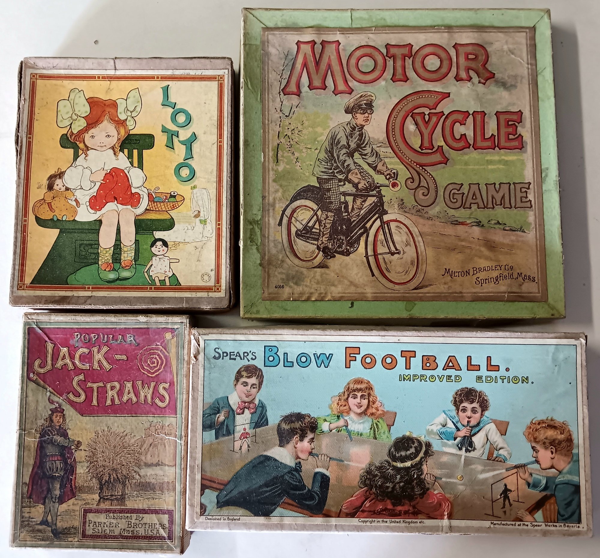 Early 1900s Toys: Vintage Box Games W/ Good Lithograph Covers ...
