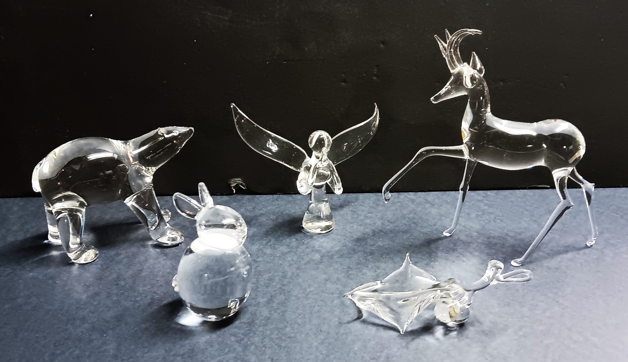 Michael Dorofee Art Glass,group Of 5 Figurines By Dorofee Glass Works ...