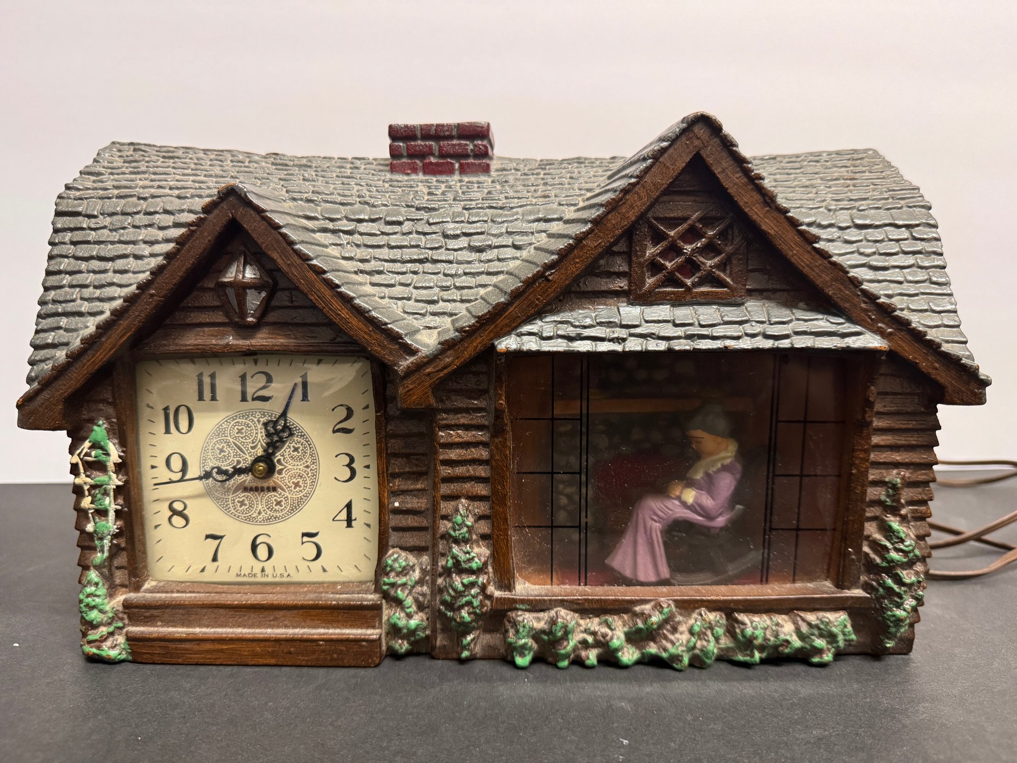 Haddon Home Sweet Home Animated Mantel Shelf Clock #1446 | Auctionninja.com