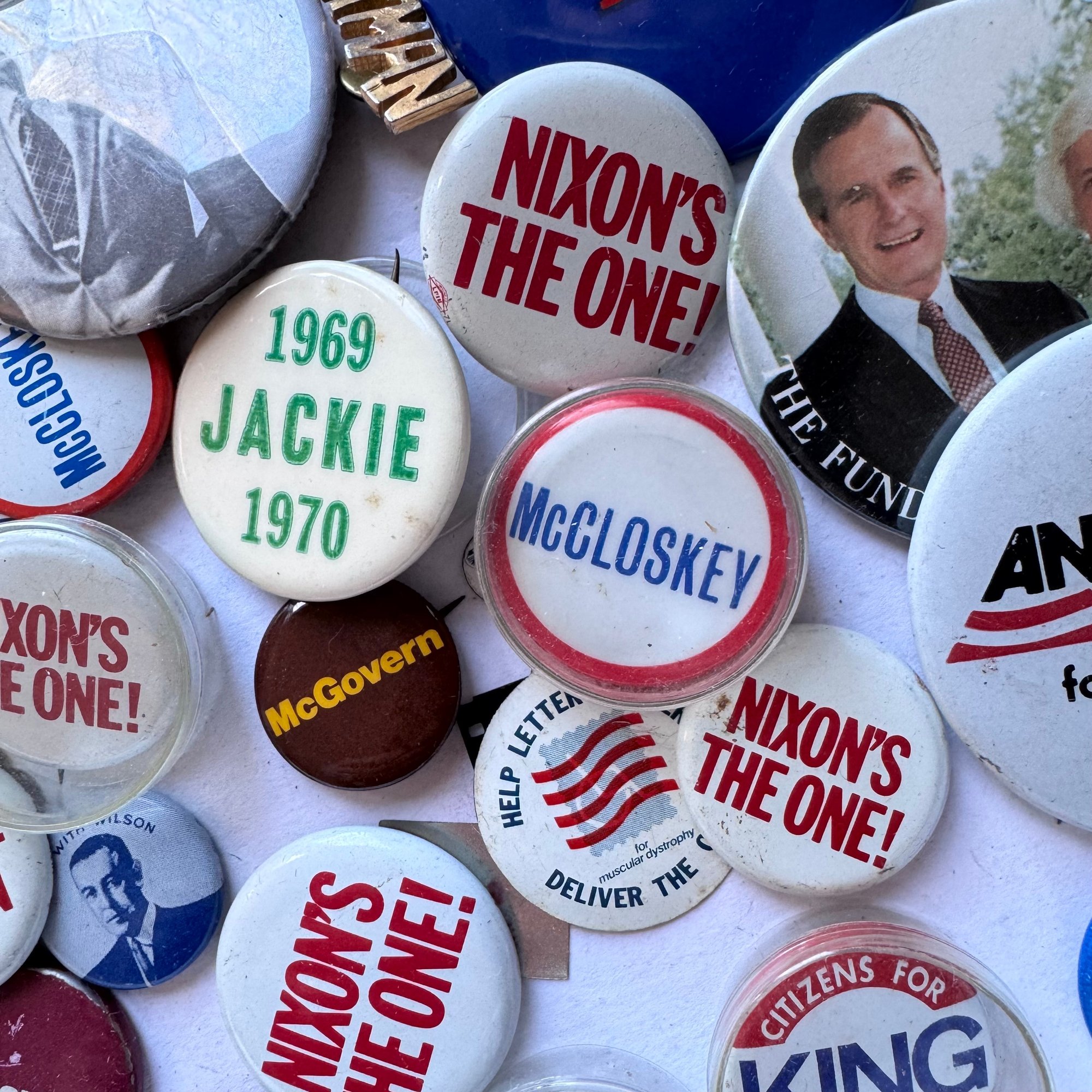 Vtg Political Buttons - Nixon, FDR, Ike, McGovern And More #3497 ...