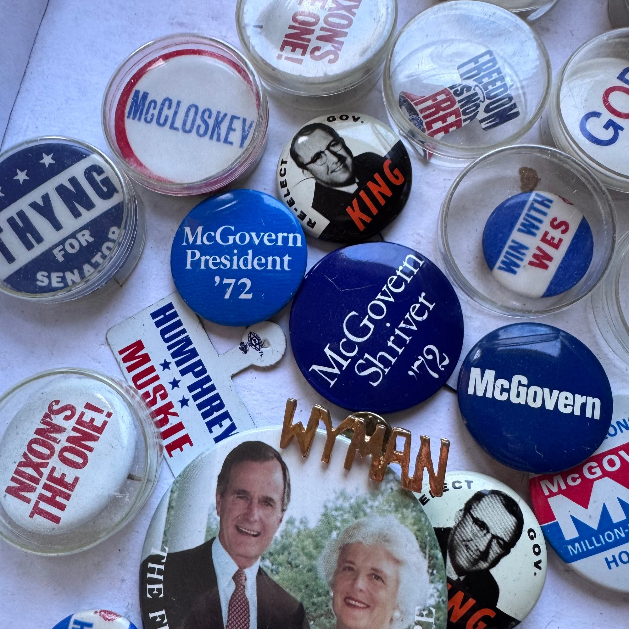 Vtg Political Buttons - Nixon, FDR, Ike, McGovern And More #3497 ...