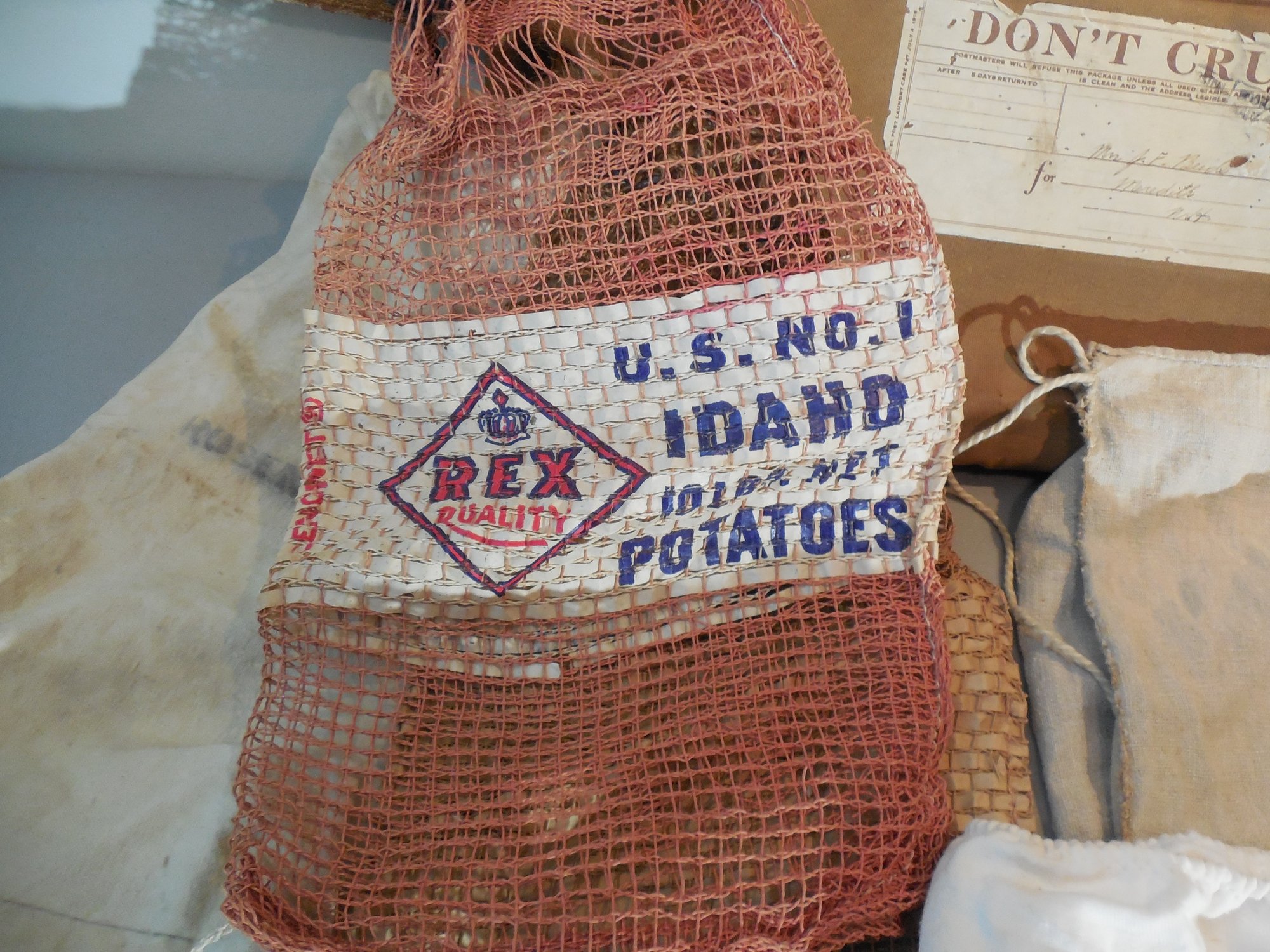 Lot Of Vintage Grain / Food Sacks & Shipping Bags One Marked J W Beede ...