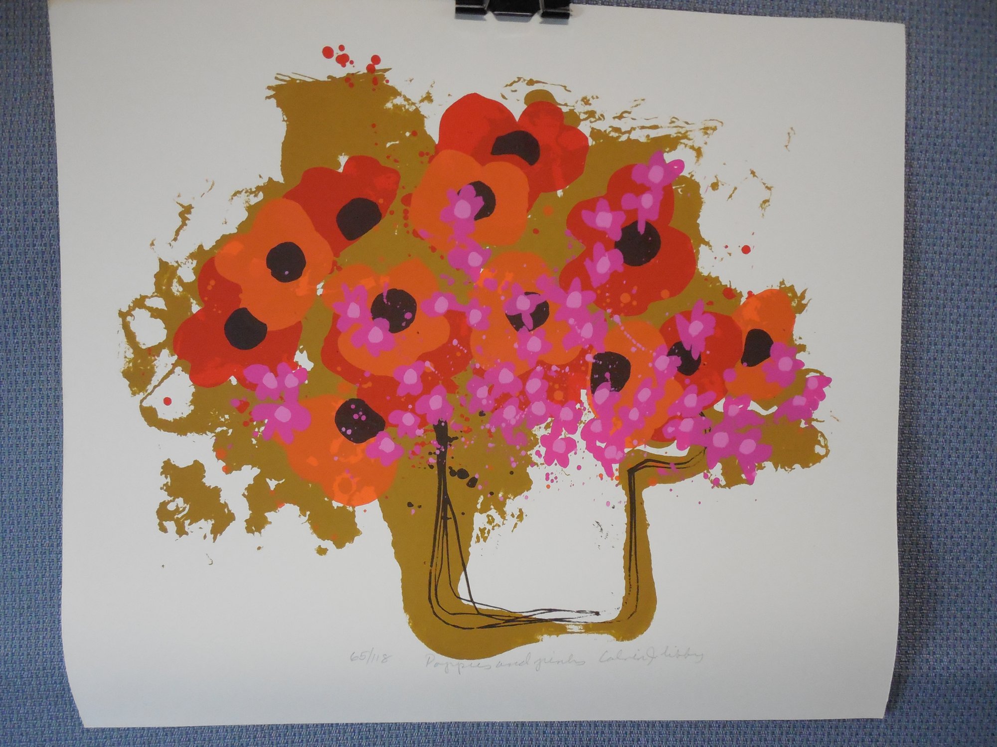 Calvin Jacob Libby Original Signed & Number Silkscreen - Poppies & Pink ...