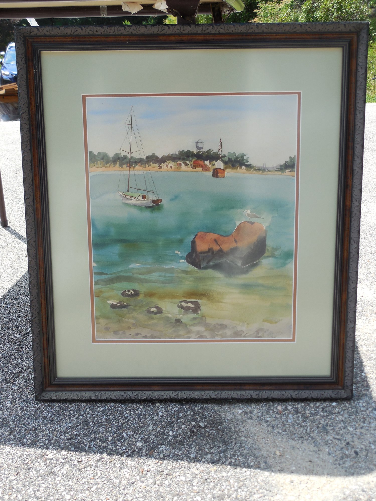 Original Watercolor Signed In Pencil Gardner 64? / 69?. Nicely Framed ...