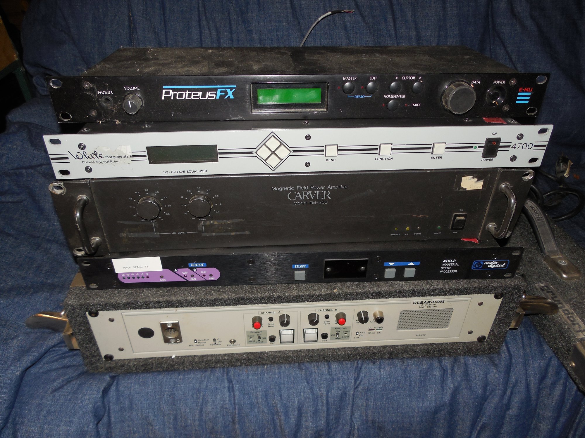 Large Lot Of Rack Mount Music Studio Equipment, Processors, Carver Amp ...