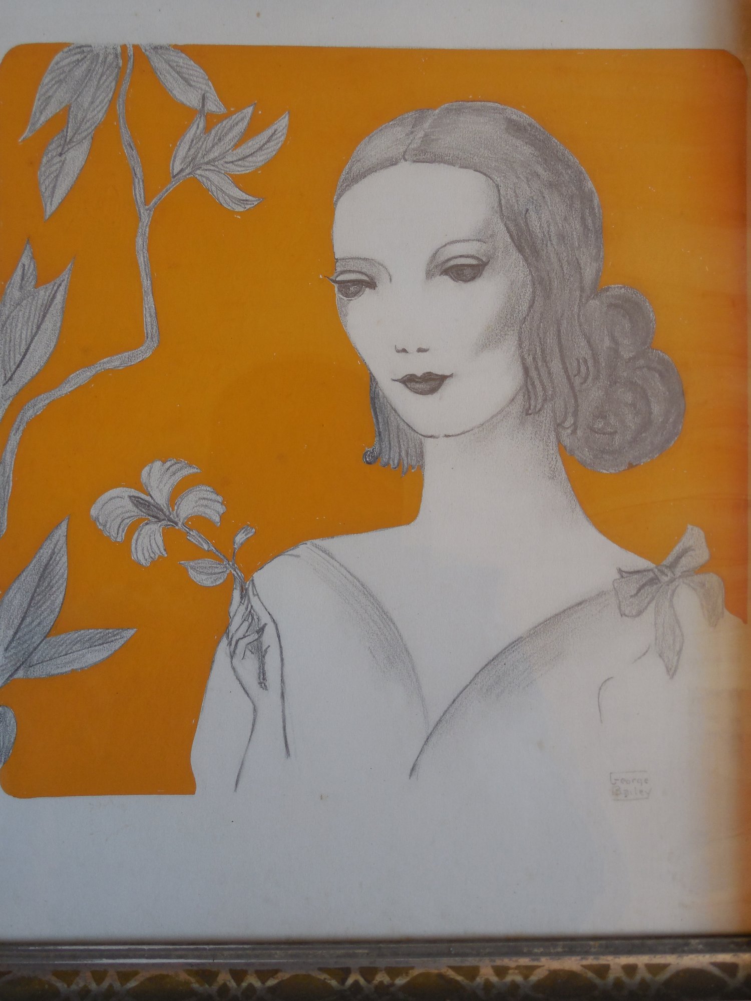 Art Deco Original Mixed Media Drawing / Painting By George Bailey #2158 ...