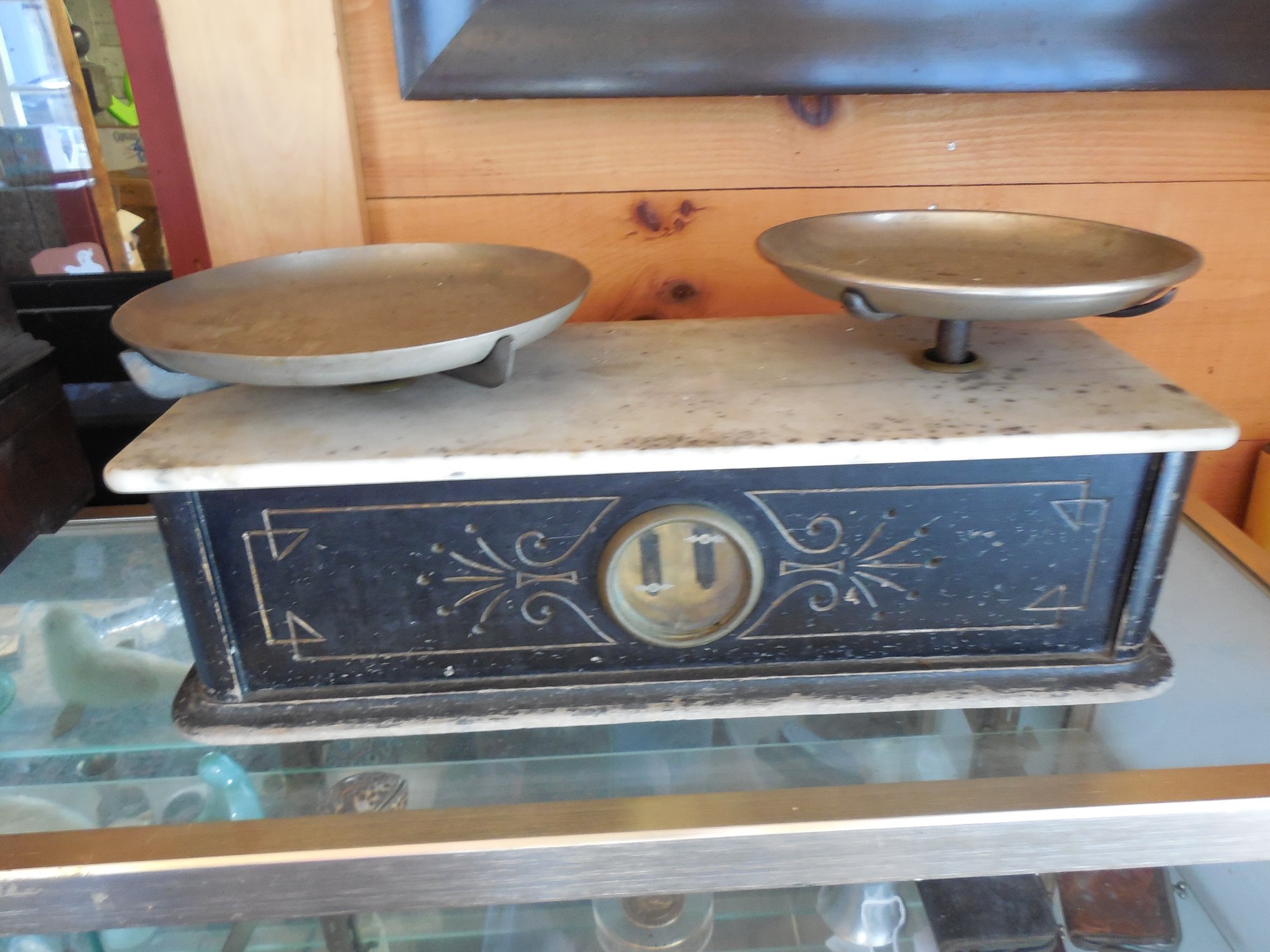 Antique Victorian Marble Top Balance Scale #2164 | Auctionninja.com