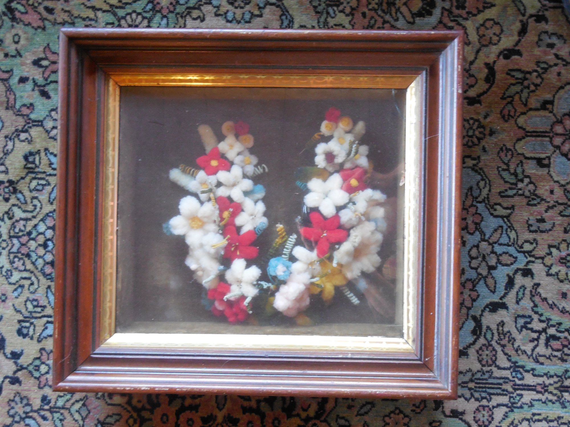 Victorian Shadow Box Frame With Hand Made Floral Wreath #2173 ...