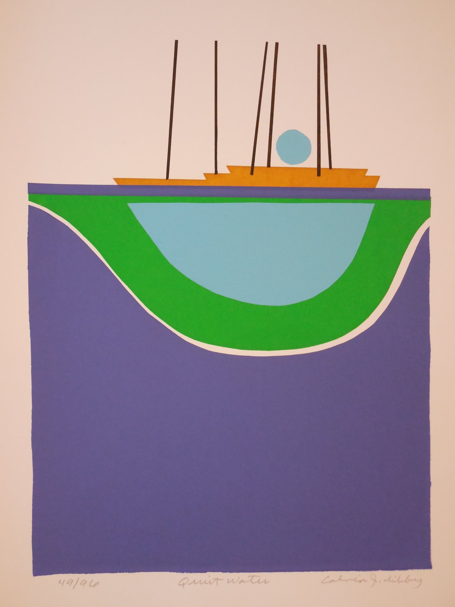 Calvin Jacob Libby Original Silk Screen Signed & Numbered Edition "Quiet Waters" #2228 ...