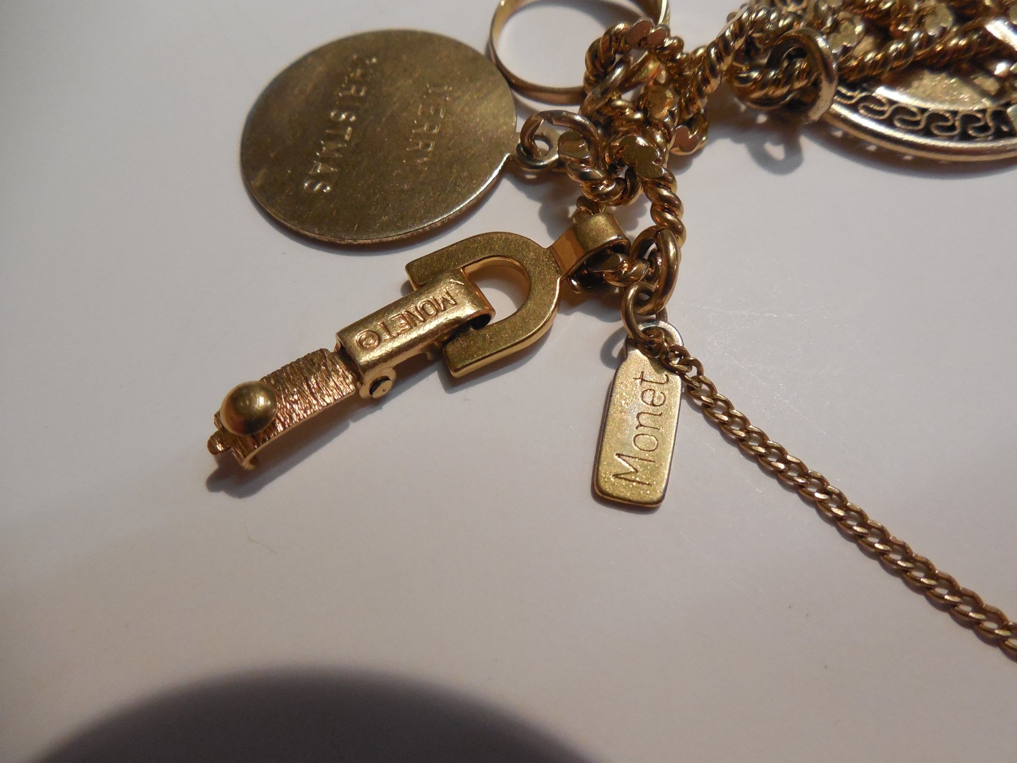 Vintage Monet Charm Bracelet With 14k, 10k Gold And Sterling Silver ...