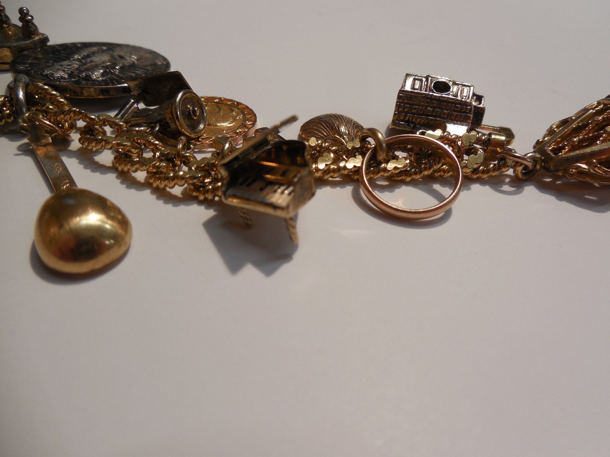 Vintage Monet Charm Bracelet With 14k, 10k Gold And Sterling Silver ...