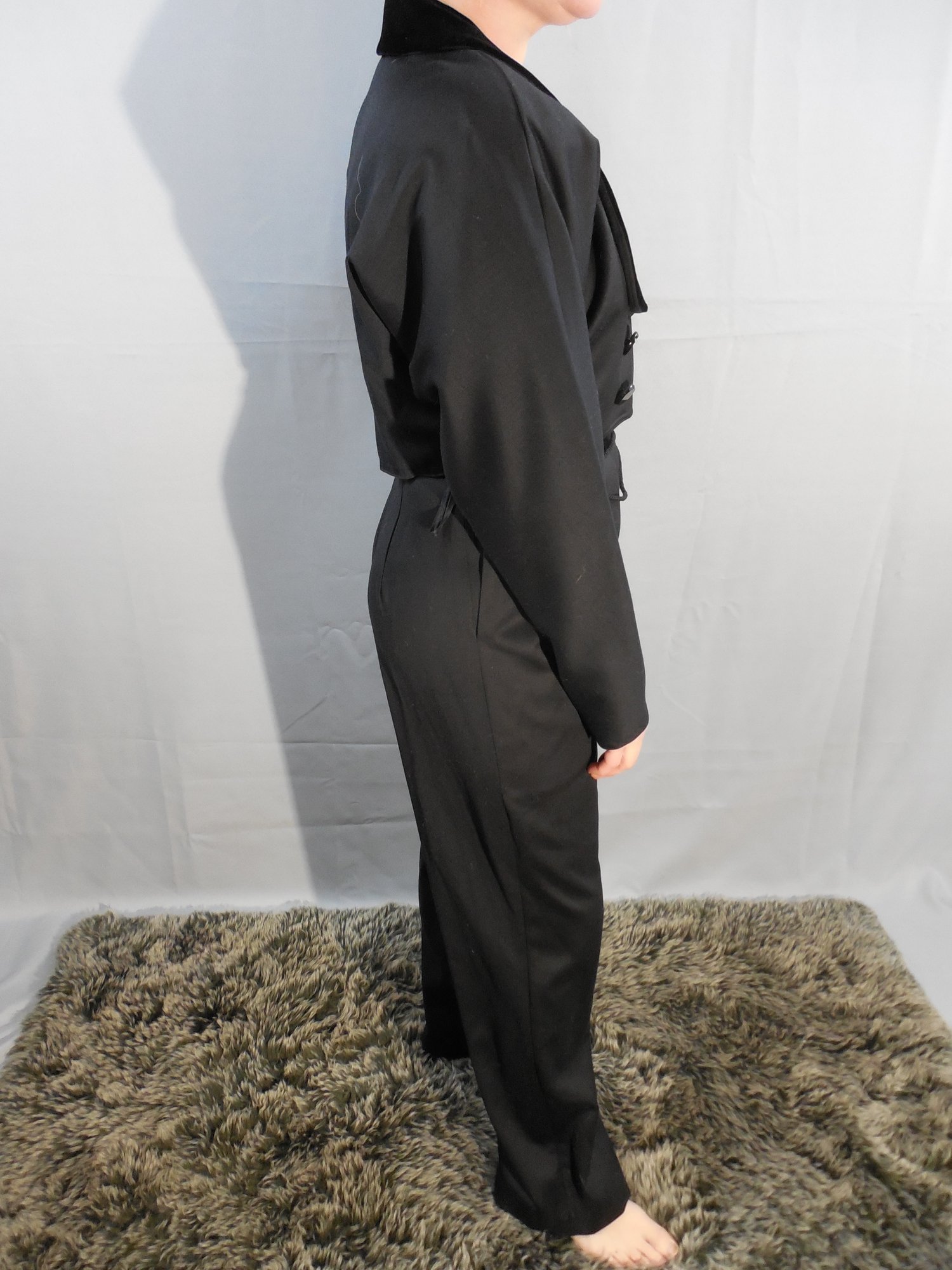 Vintage Frank Composto 2 Piece Suit. Black Satin Type Fabric With ...